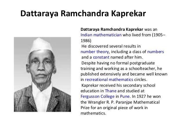 Remembering Indian Recreational Mathematician – D. R. Kaprekar… – ekoshapu